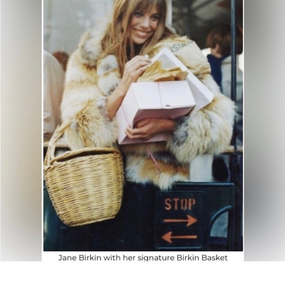 Jane Birkin | Bags | Birkin Wicker Basket With Handle And Lid Large ...